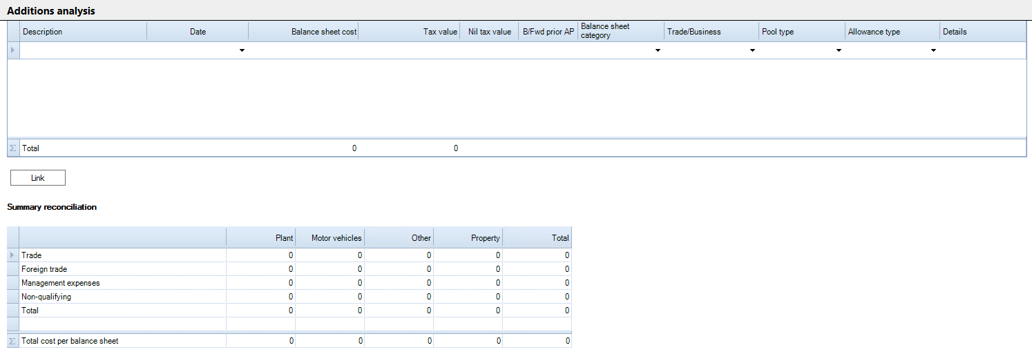 Additions Analysis - CCH Software User Documentation